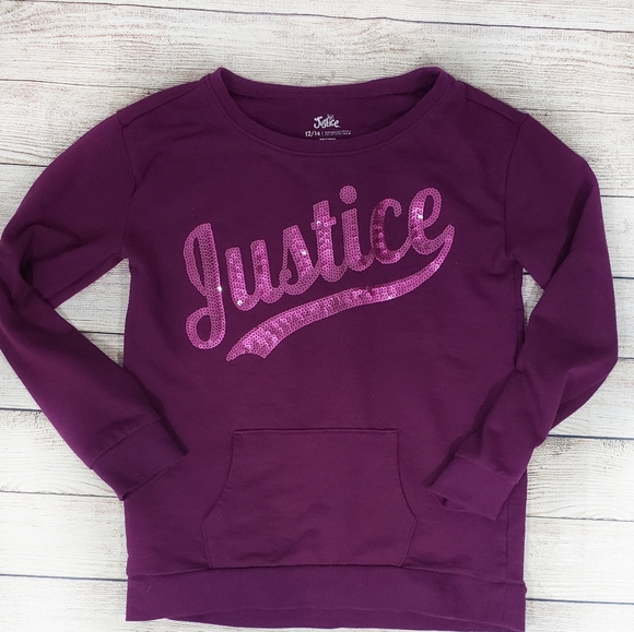 Justice | Shirts & Tops | Justice Girls Maroon Popover Sweatshirt ...